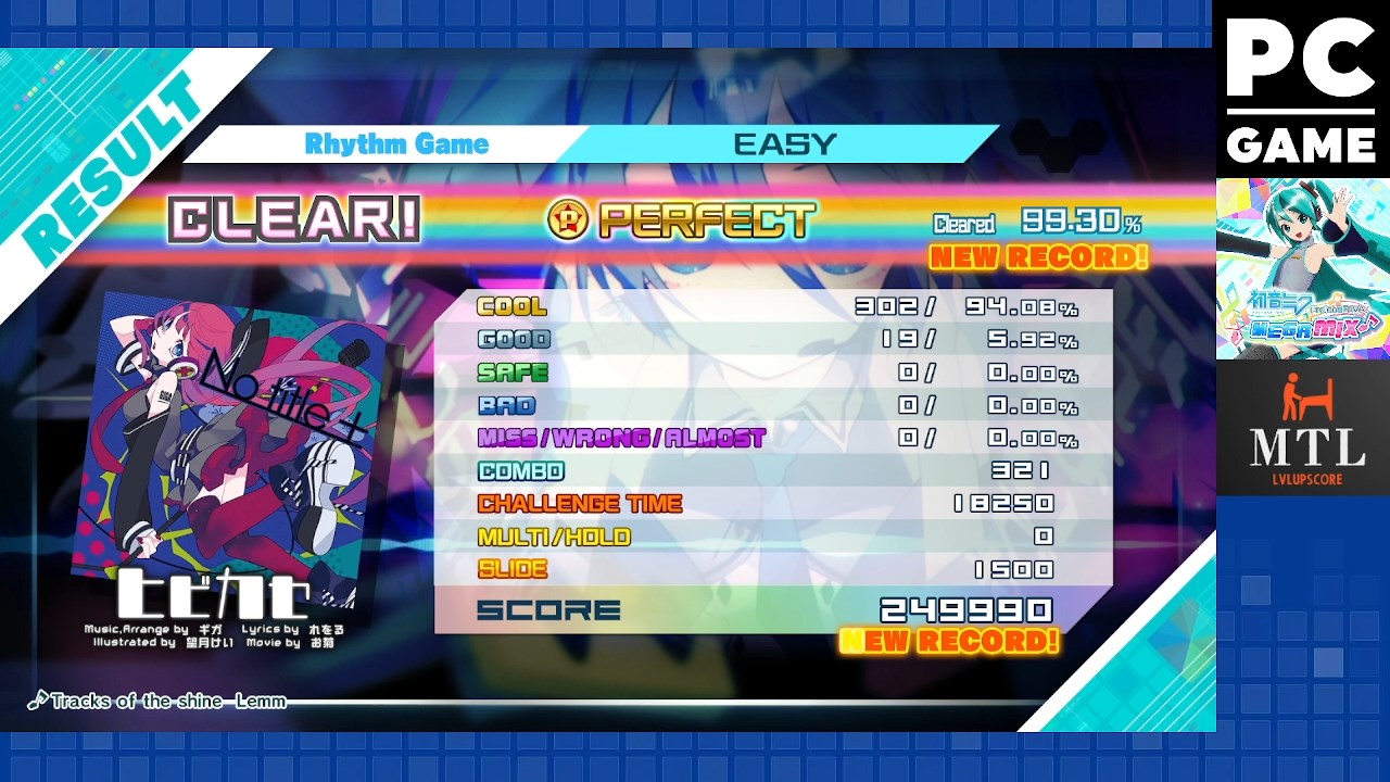 Score on Hatsune Miku: Project DIVA Mega Mix for PC by Mantalow | Lvl ...