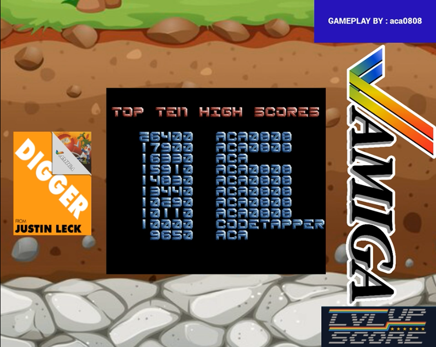 Score on Digger for Amiga by aca0808 | Lvl Up Score
