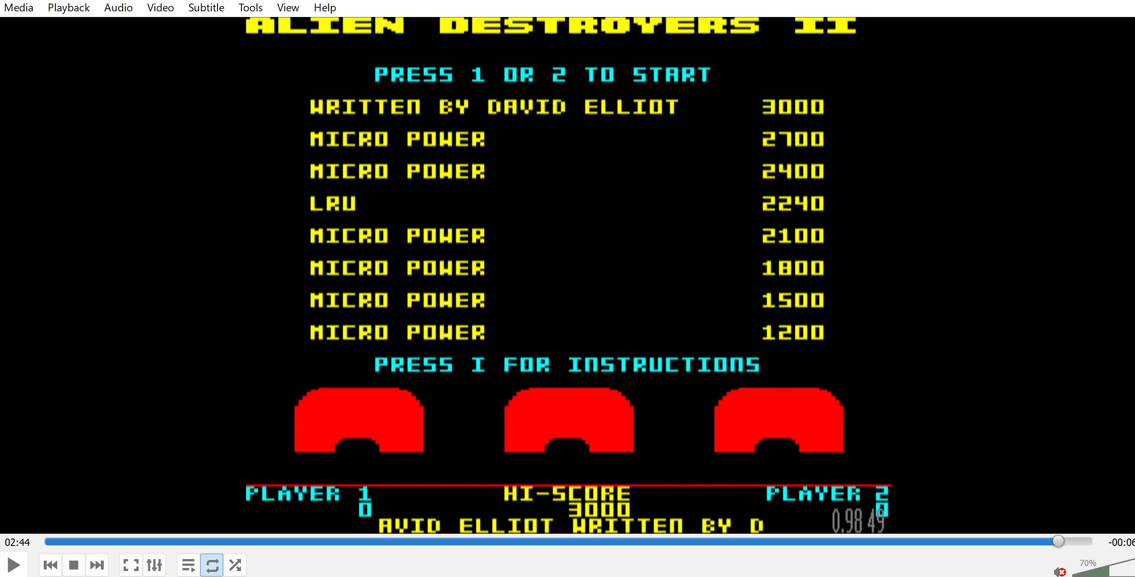 Score on Alien Destroyers 2 for BBC Micro by Luigi Ruffolo | Lvl Up Score